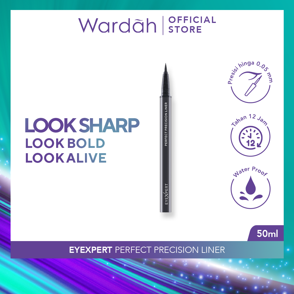 Wardah EyeXpert Perfect Precision Liner - Eyeliner Waterproof Warna Hitam dengan Aplikator ...