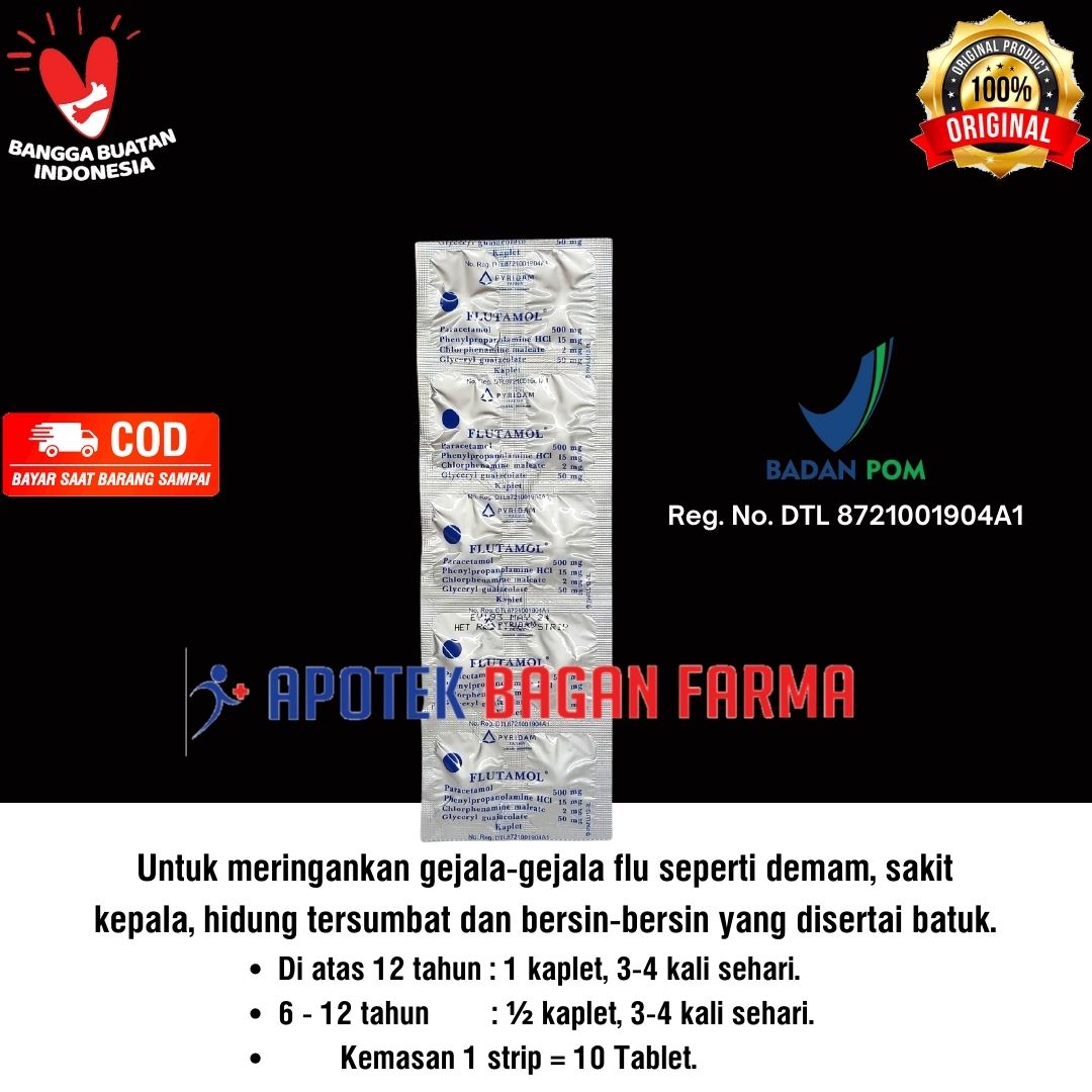 OBAT DEMAM BATUK PILEK / FLUTAMOL 10 TABLET | Lazada Indonesia