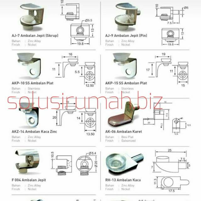 AMBALAN JEPIT KACA SEKRUP NILON AJ-7 SILVER KW BAGUS 5MM | Lazada Indonesia