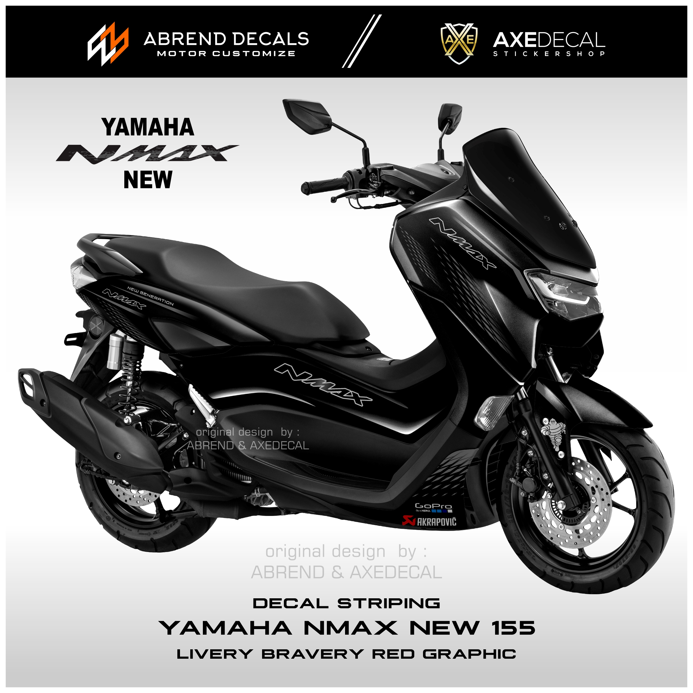 STIKER MOTOR YAMAHA NMAX NEW LIVERY BRAVERY RED RACING / STRIPING NMAX ...