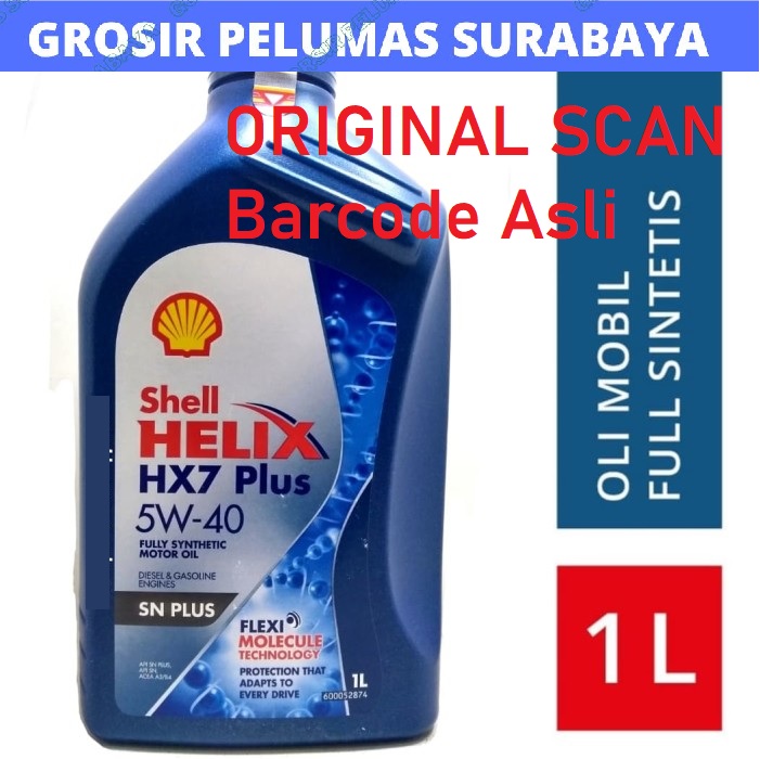 Oli Mesin bensin Diesel Original Barcode scan Shell Helix HX7 Plus 5W ...