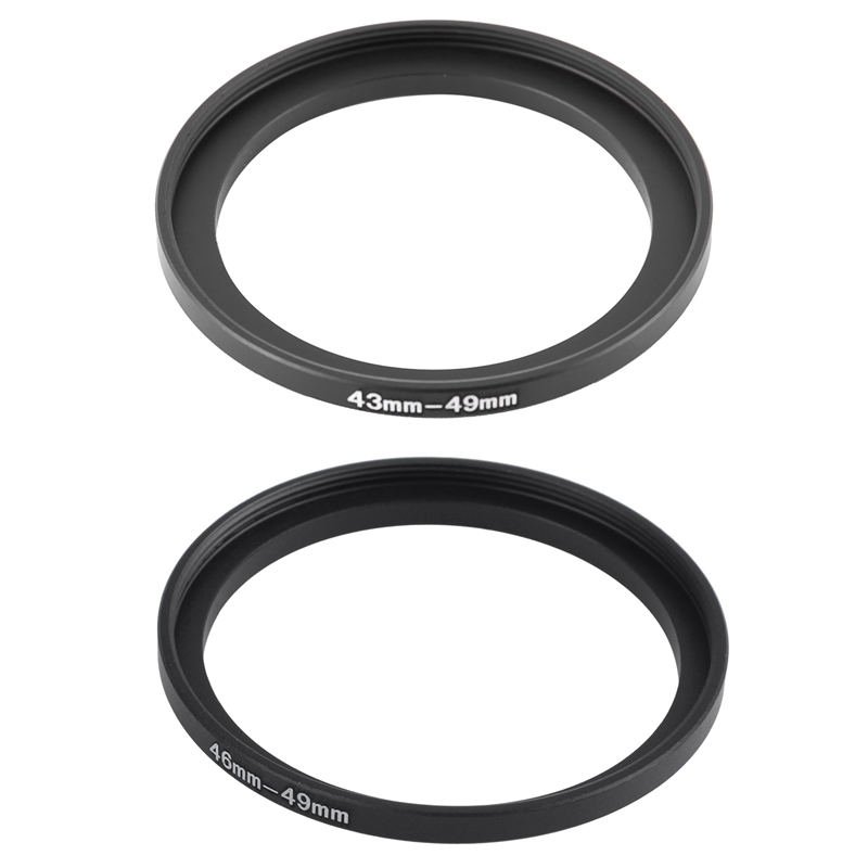 2Pcs 43mm to 49mm/46mm to 49mm Camera Filter Lens 46mm-49mm Step Up ...
