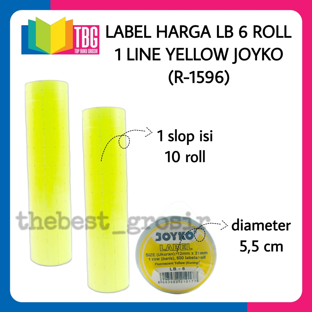 1 SLOP (10 ROLL) LABEL HARGA ROLL 1 LINE WARNA JOYKO / TEMEPELAN HARGA ...