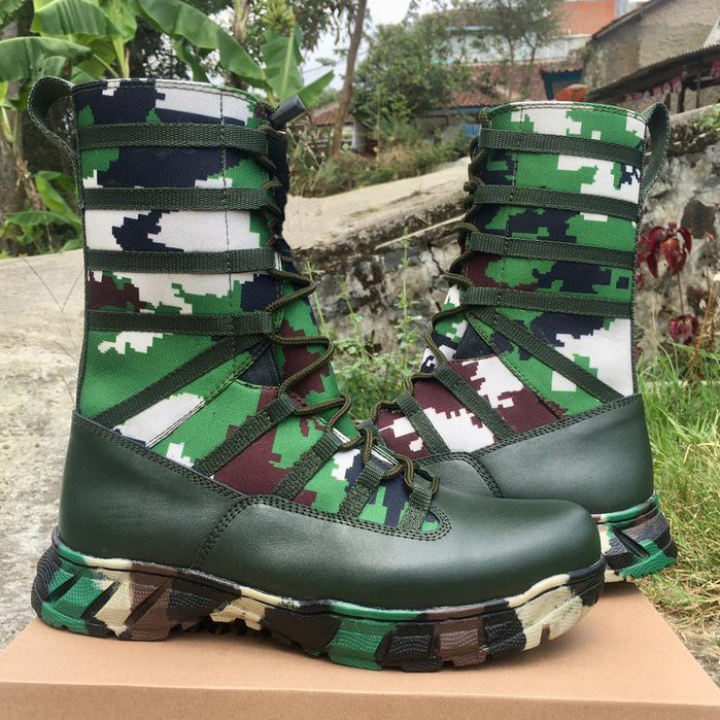 NEW Sepatu PDL Titan Ninja Army TNI loreng ujung besi Hijau | Lazada ...