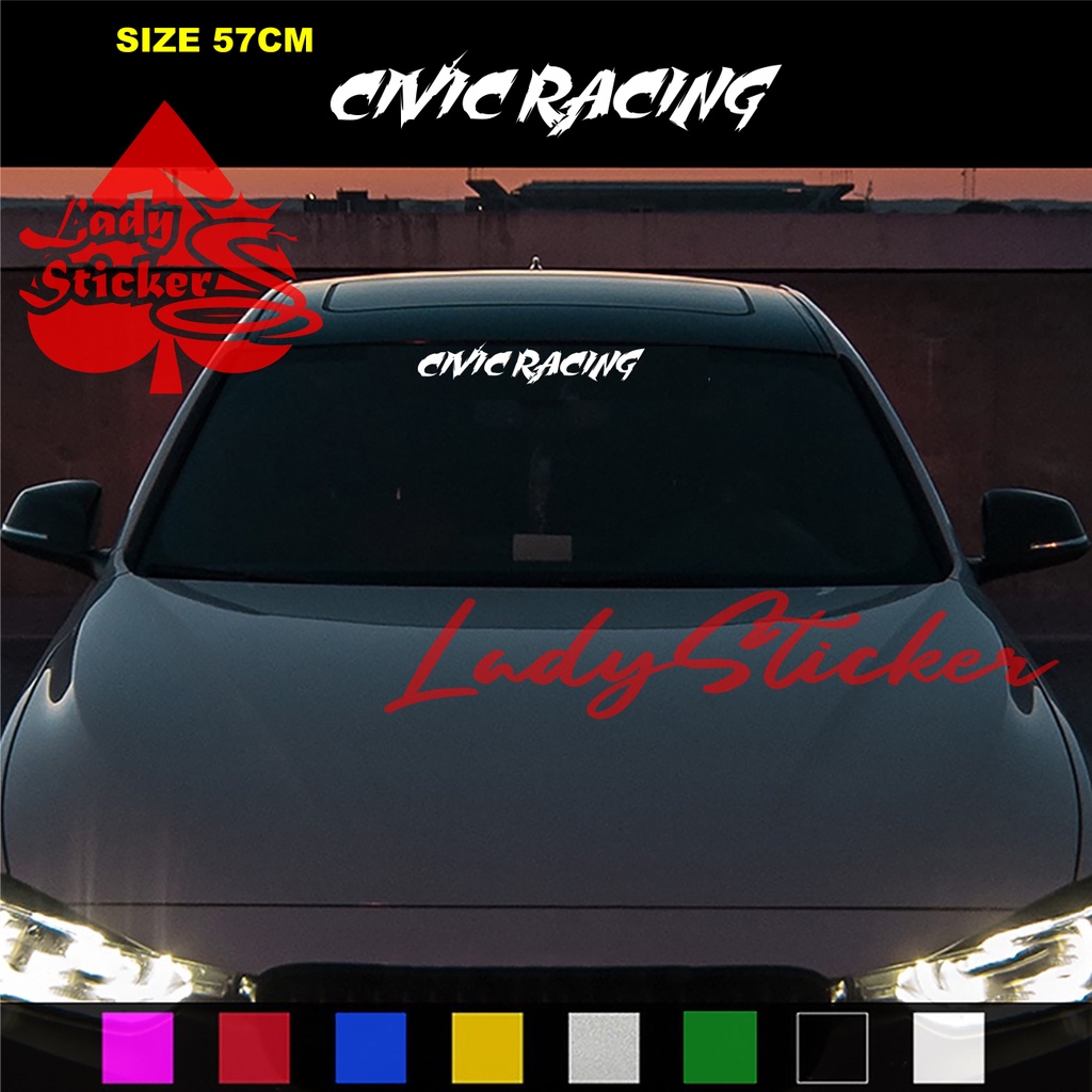 STIKER KACA CIVIC STICKER WINDSHIELD MOBIL HONDA CIVIC RACING | Lazada ...