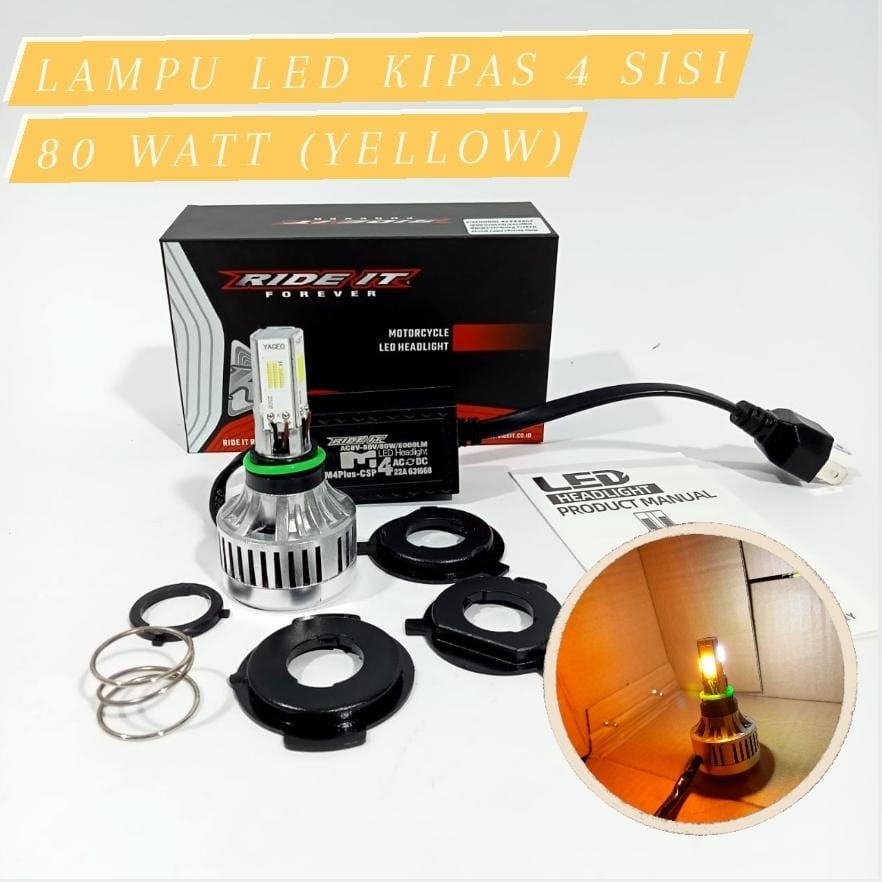 Dop Lampu depan Bohlam LED 4 Sisi 4 dan 6 Mata AC DC Kipas Universal ...