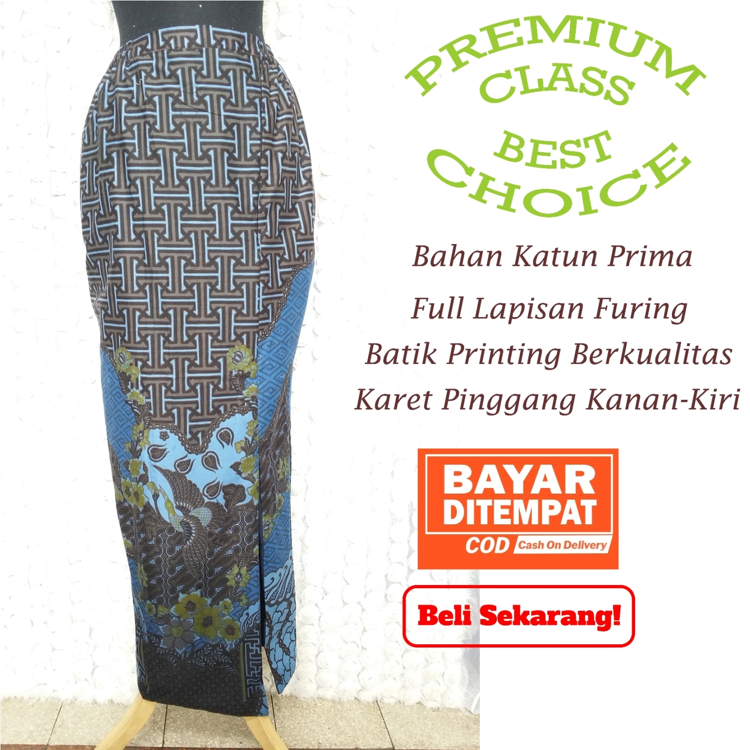 Arcobaleno Rok Batik Panjang Model Rok Pramugari Belah Samping Motif ...
