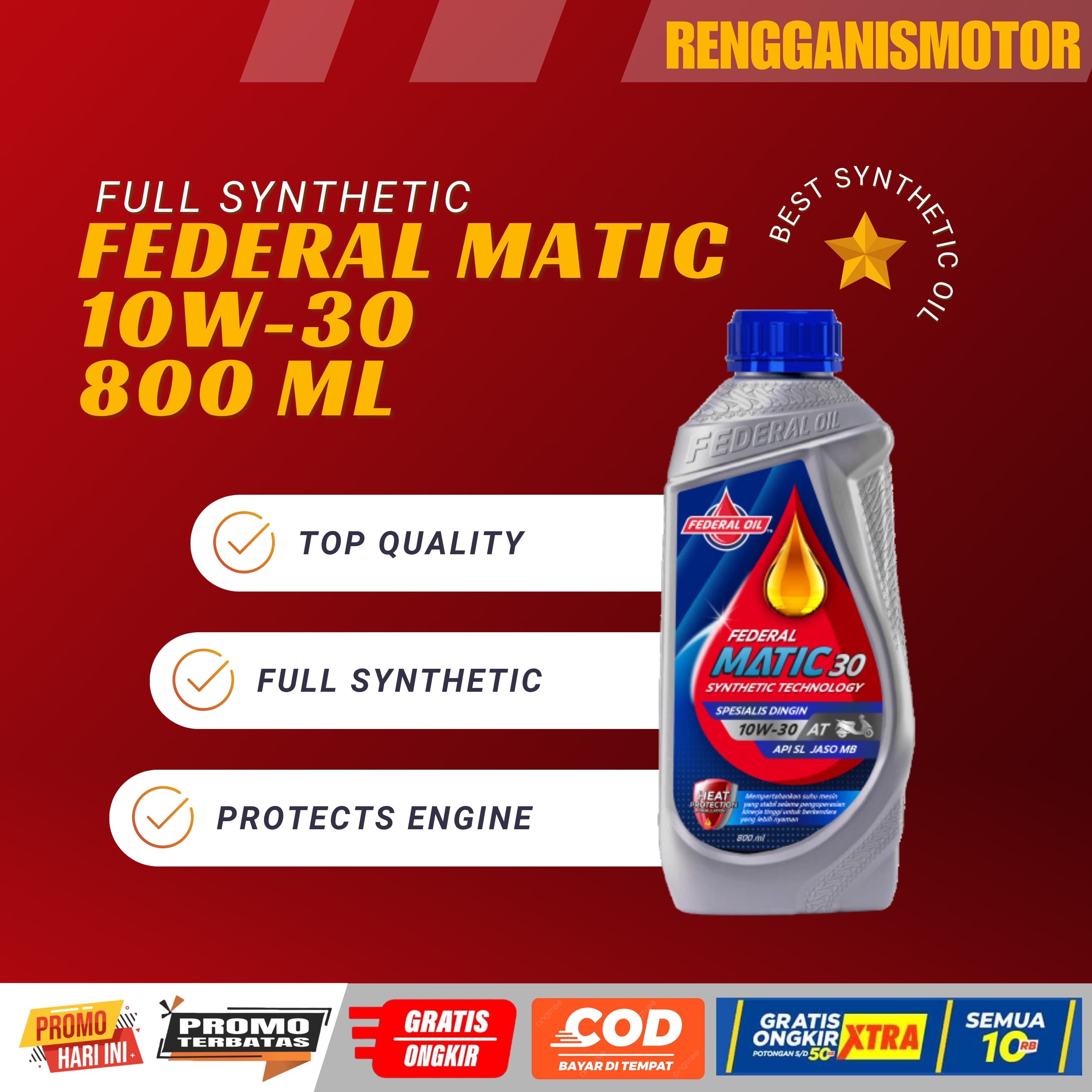 Oli Federal Matic abu 800 ml 30 Spesialis dingin / Federal Matic Abu 0 ...