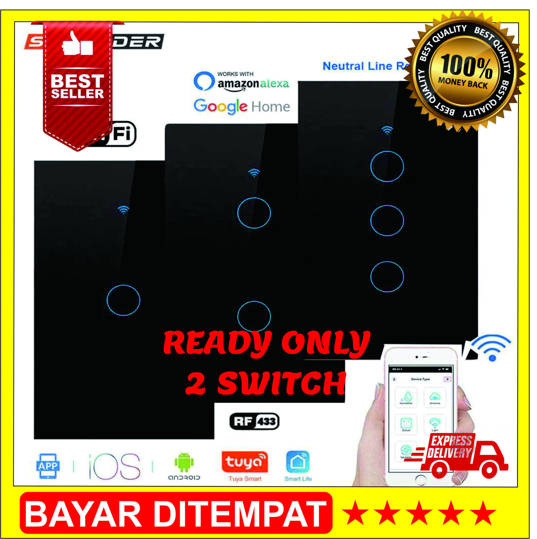 [Touch Screen and Command Voice Switch] Smart Home Saklar Lampu Touch ...
