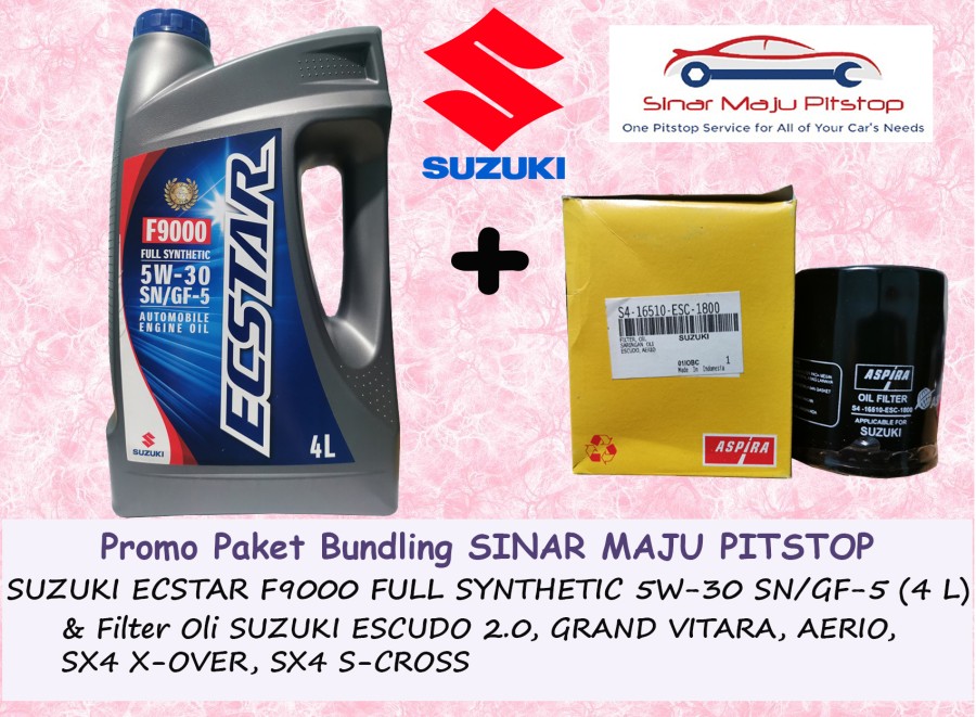 Paket Bundling Oli SGO SUZUKI GENUINE OIL ECSTAR SAE 5W-30 API SN/GF-5 ...