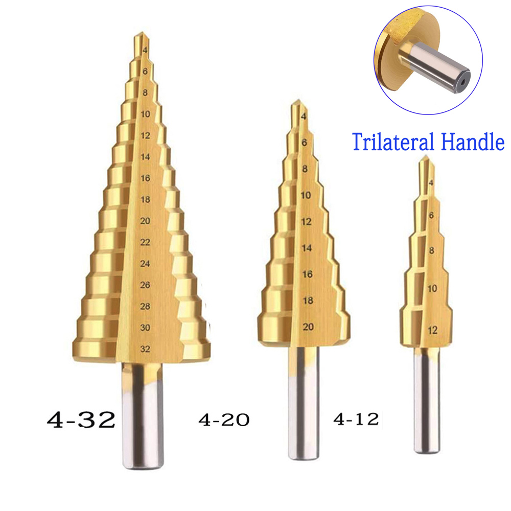 ISI 12 PCS 4-32MM Mata Bor Multi Step Pagoda Tangga Payung Drill Bits ...