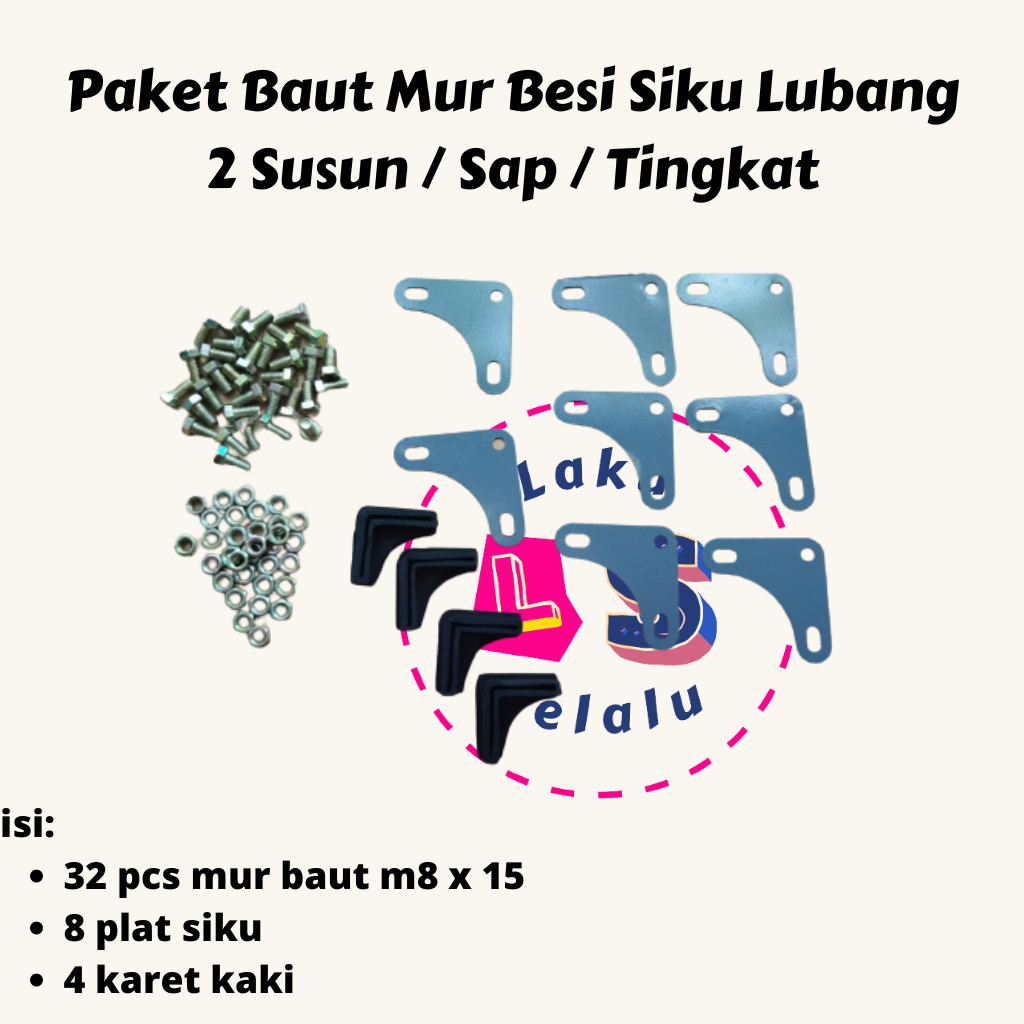 Paket Baut Mur Untuk Rak Besi Siku Lubang 2 Susun/ Sap | Lazada Indonesia