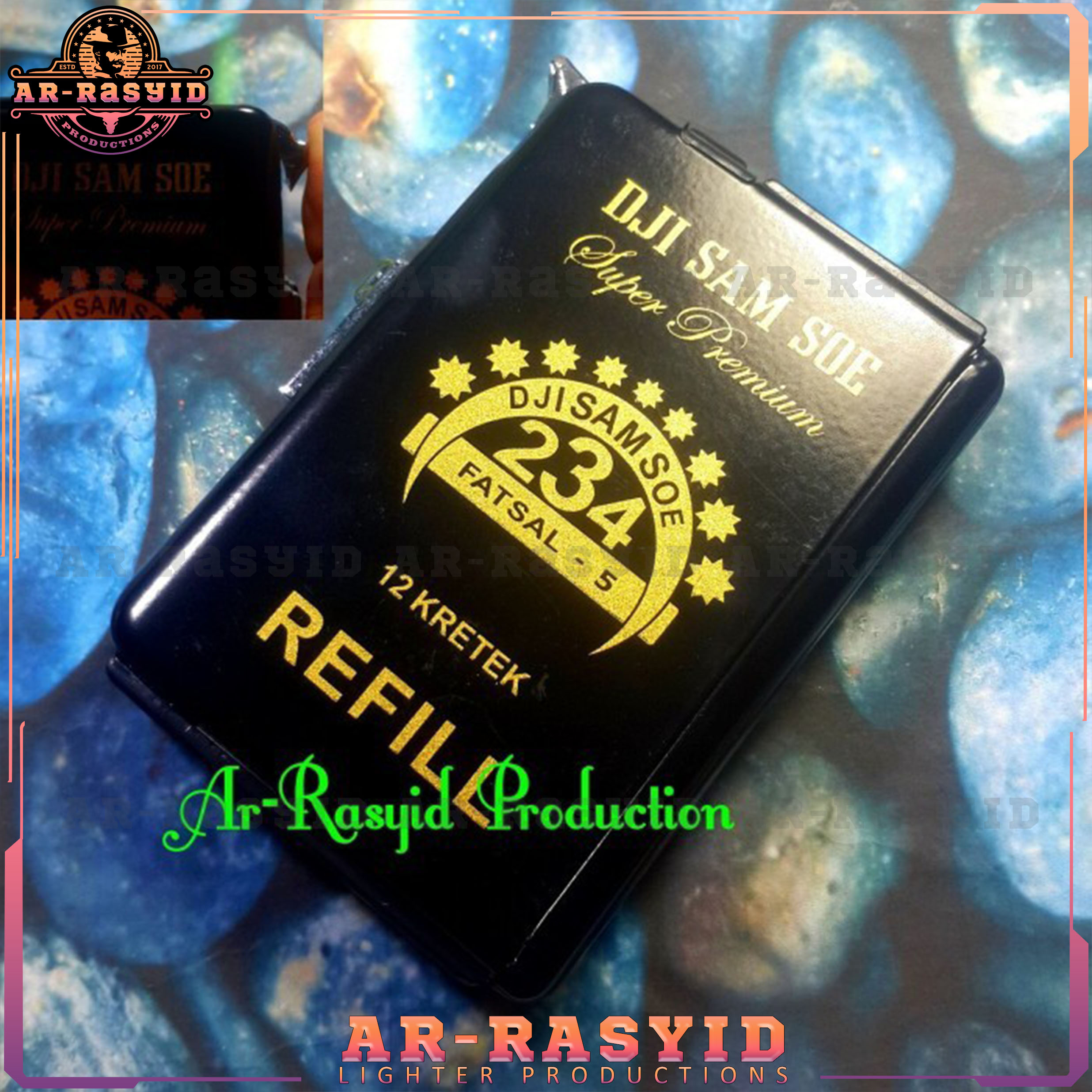 Tempat Kotak Rokok Korek Api Bara Jing Pin Dji Sam Soe Refill Black 123 ...