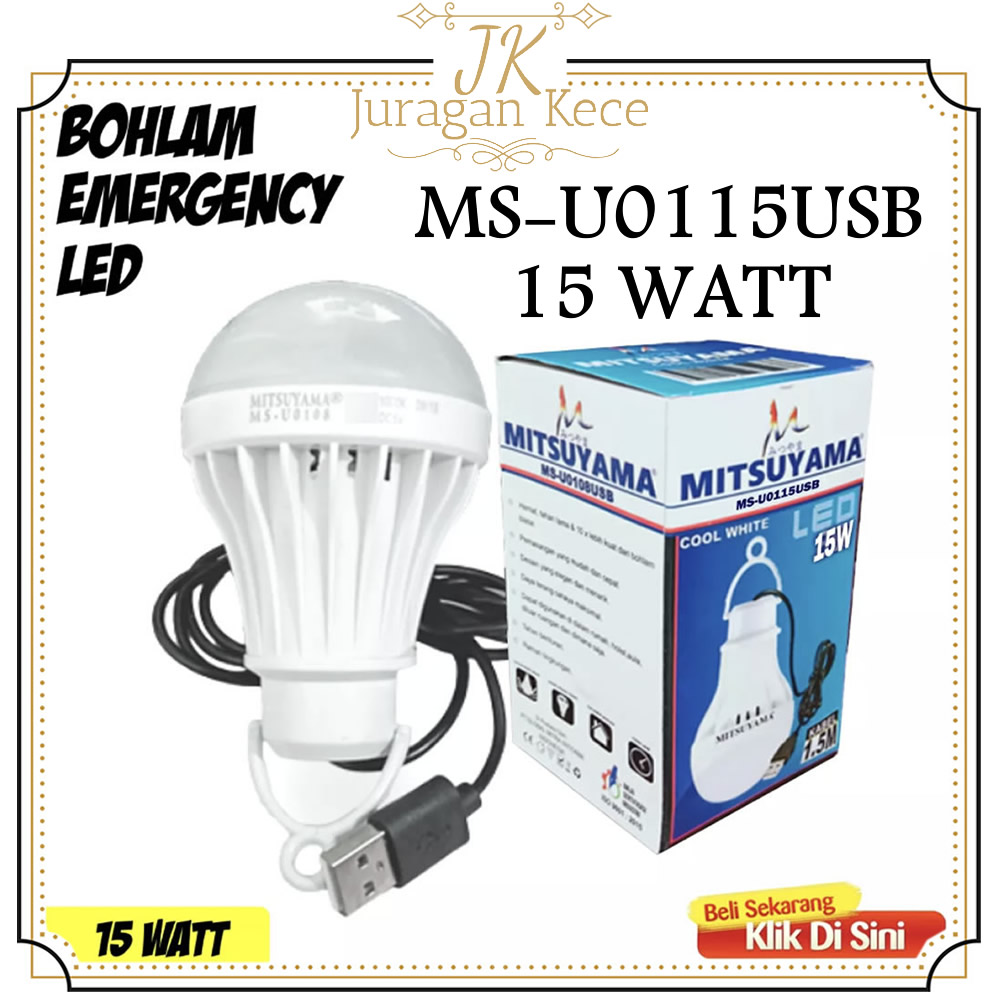 JUKE Bohlam USB Emergency LED Mitsuyama 5W / 8W / 10W / 15W Lampu LED ...
