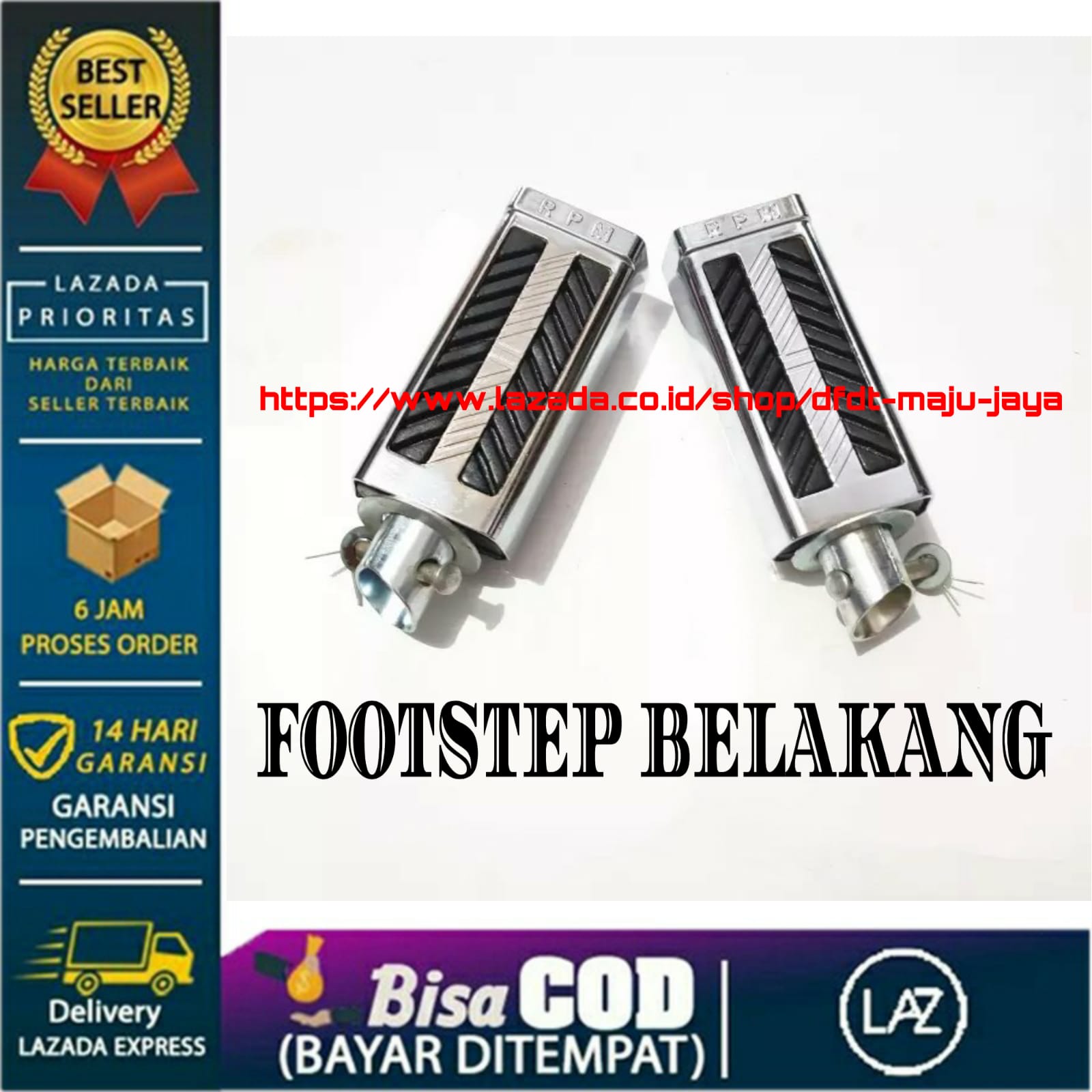 GRATIS ONGKIR ! FOOTSTEP FOOT STEP BELAKANG BESI RPM CHROME CROME ...