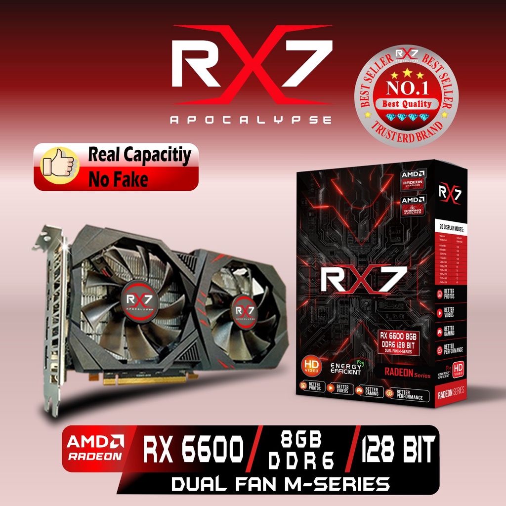 VGA RX7 M SERIES RX 6600 DDR6 8GB 128 BIT RESMI | Lazada Indonesia