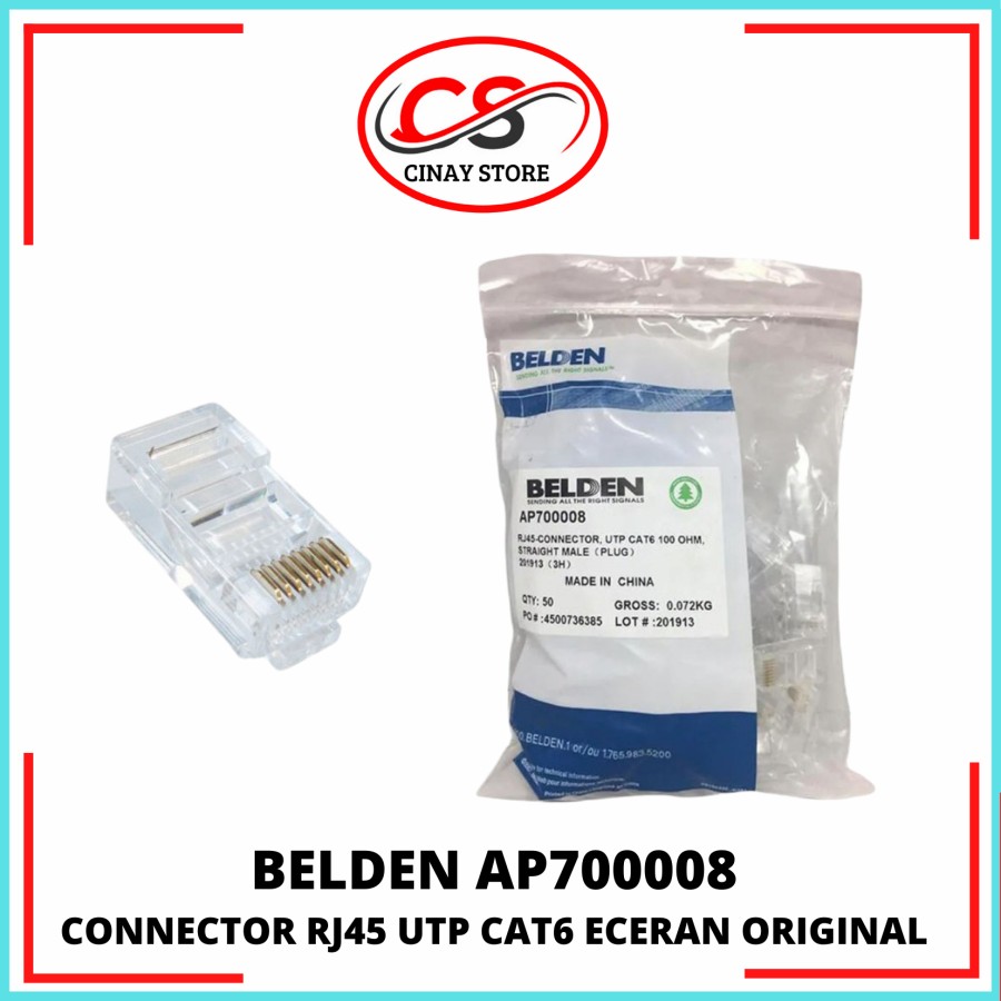BELDEN AP700008 Konektor RJ45 Connector RJ45 Cat-6 Eceran 1pcs | Lazada ...