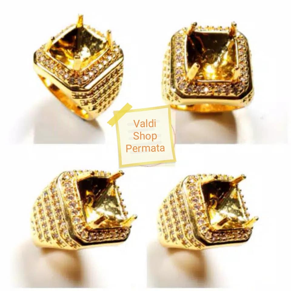 Ring / Emban Micro Setting Design Emas 24k Super Full Zirconnya Kotak ...