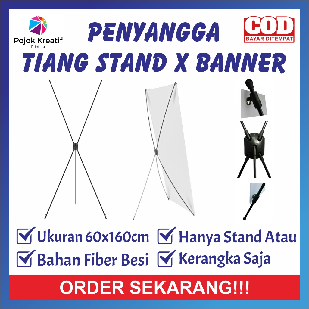Stand Penyangga Kerangka Tripod X Banner Benner Spanduk Sepanduk ...