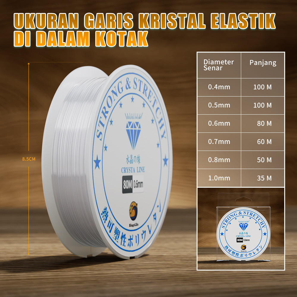 Bingolife Tali Kalung Transparan Bening Gelang 0.4mm Benang Buatan ...