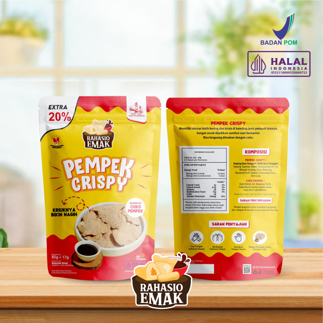 Pempek Crispy Rahasio Emak ikan tenggiri asli Palembang (Ready To Eat ...