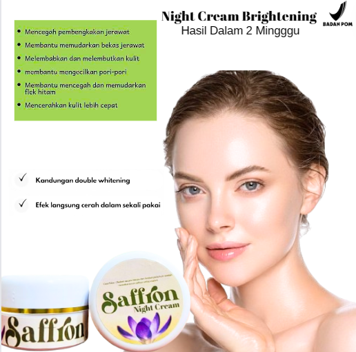 NEW NIGHT CREAM BRIGHTENING Krim Malam Saffron - Saffron Night Cream ...