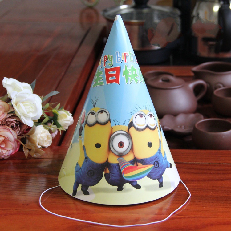 ( isi 10 pcs ) Party Hat / Topi Pesta Ulang Tahun / Ultah Minion ...