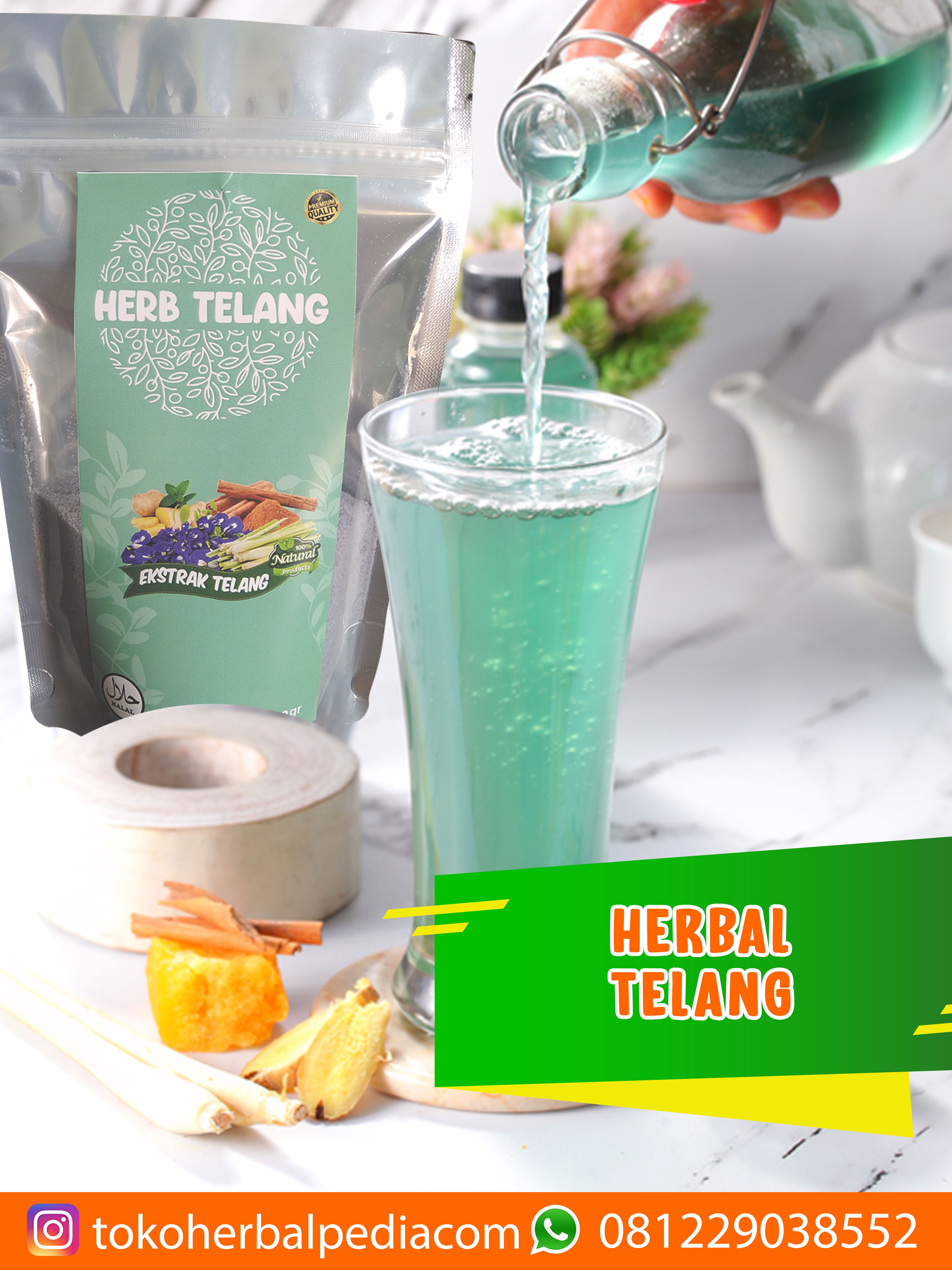 Jamu Herbal Ekstrak Bunga Telang Serbuk Instan | Lazada Indonesia