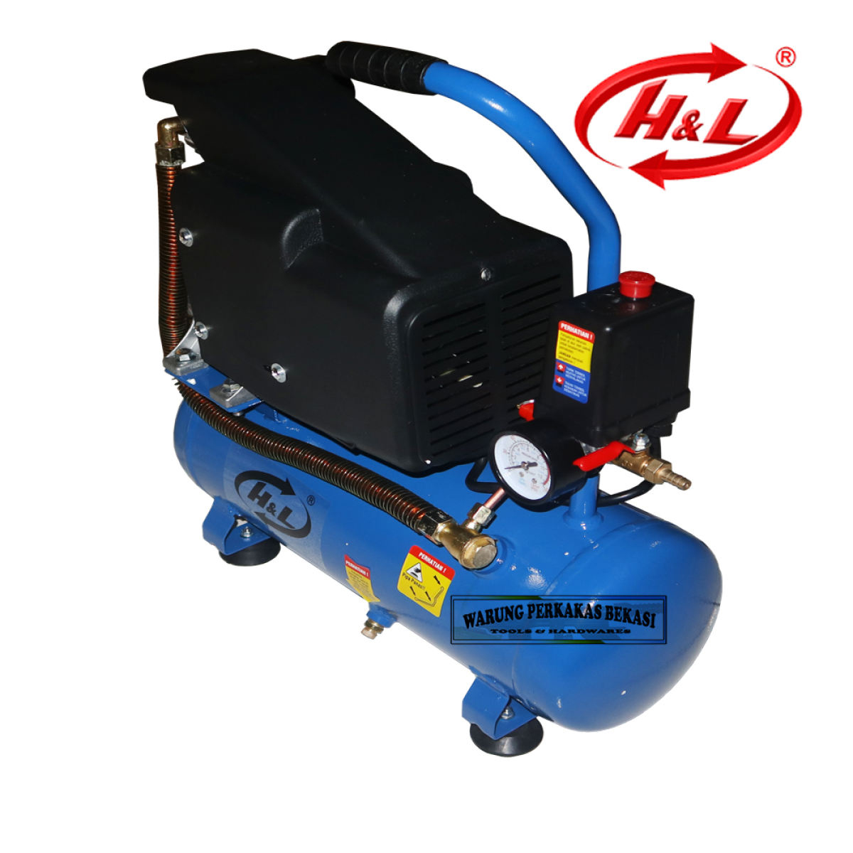 H&L Mesin Kompresor Listrik 1Hp 9 Liter Kompressor Mini Dengan Oli ...