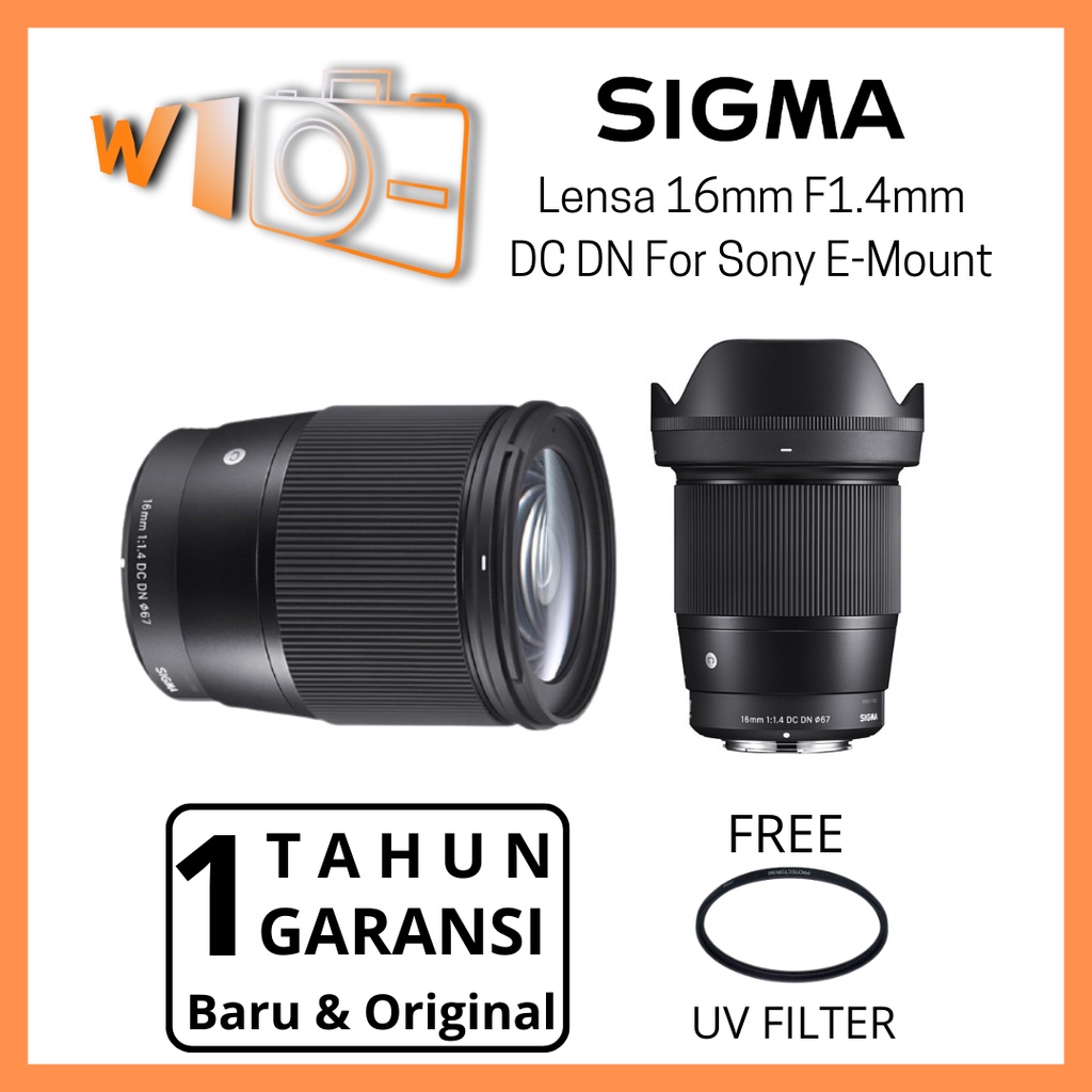 Lensa Sigma 16mm F1.4 DC DN For Sony E-Mount | Lazada Indonesia