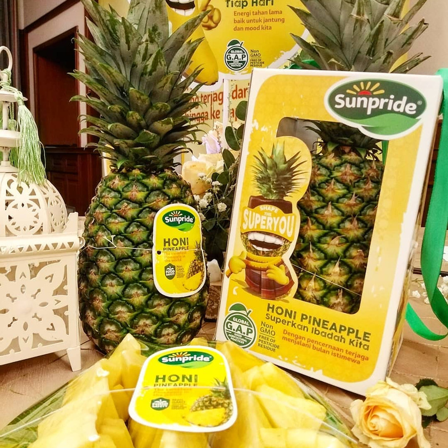 Buah Nanas Honi Tanpa Crown / Crownless Pineapple "SUNPRIDE" 1pcs 1-1 ...