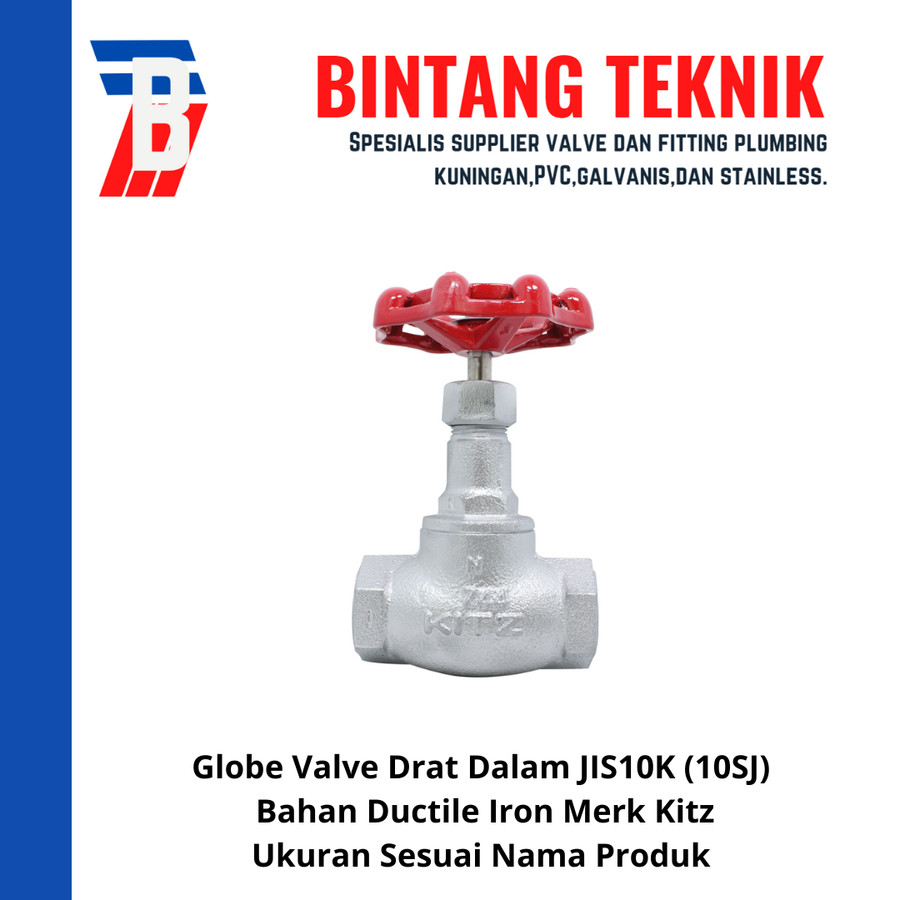 Globe Valve 3/4" inch Ductile Iron JIS 10K Kitz (10SJ) | Lazada Indonesia