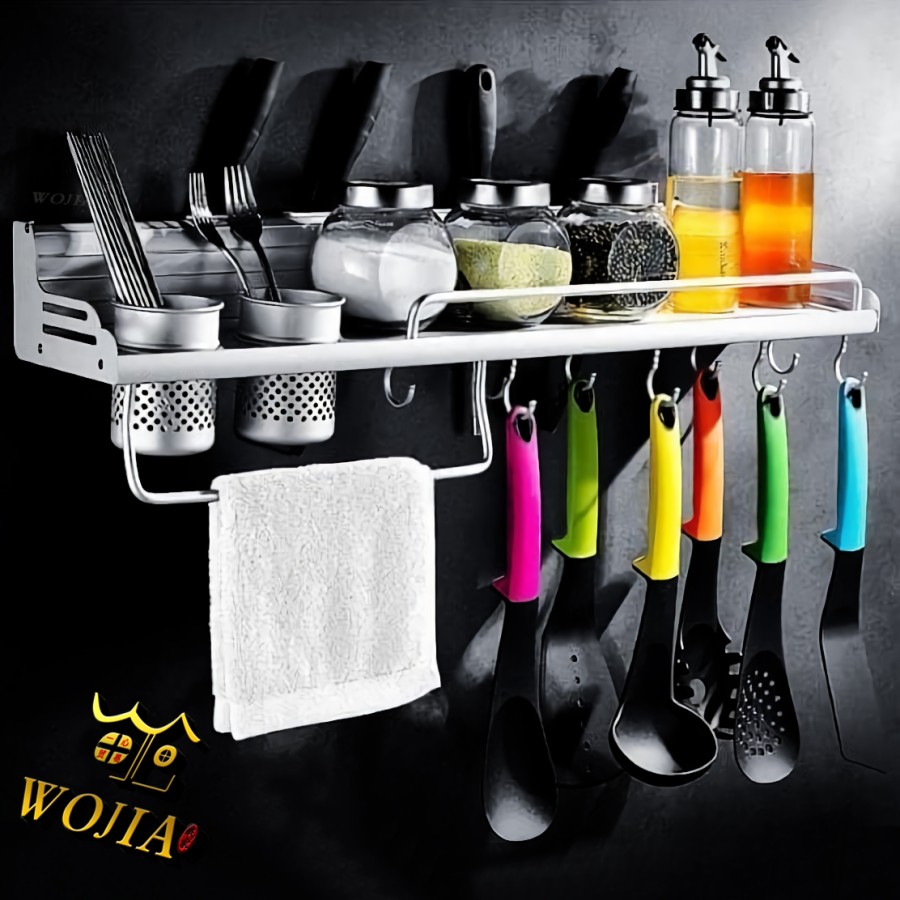 Rak Dinding Dapur Aluminium Stainless Gantung Serbaguna | Lazada Indonesia