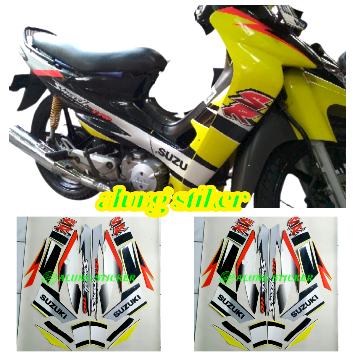 STIKER STRIPING LIS LES BODY MOTOR SUZUKI SMASH SR TAHUN 2005 WARNA ...