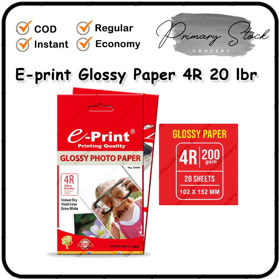 Kertas Foto Glossy E-PRINT 200gsm 4R Print Photo Paper Eprint 200 gsm ...