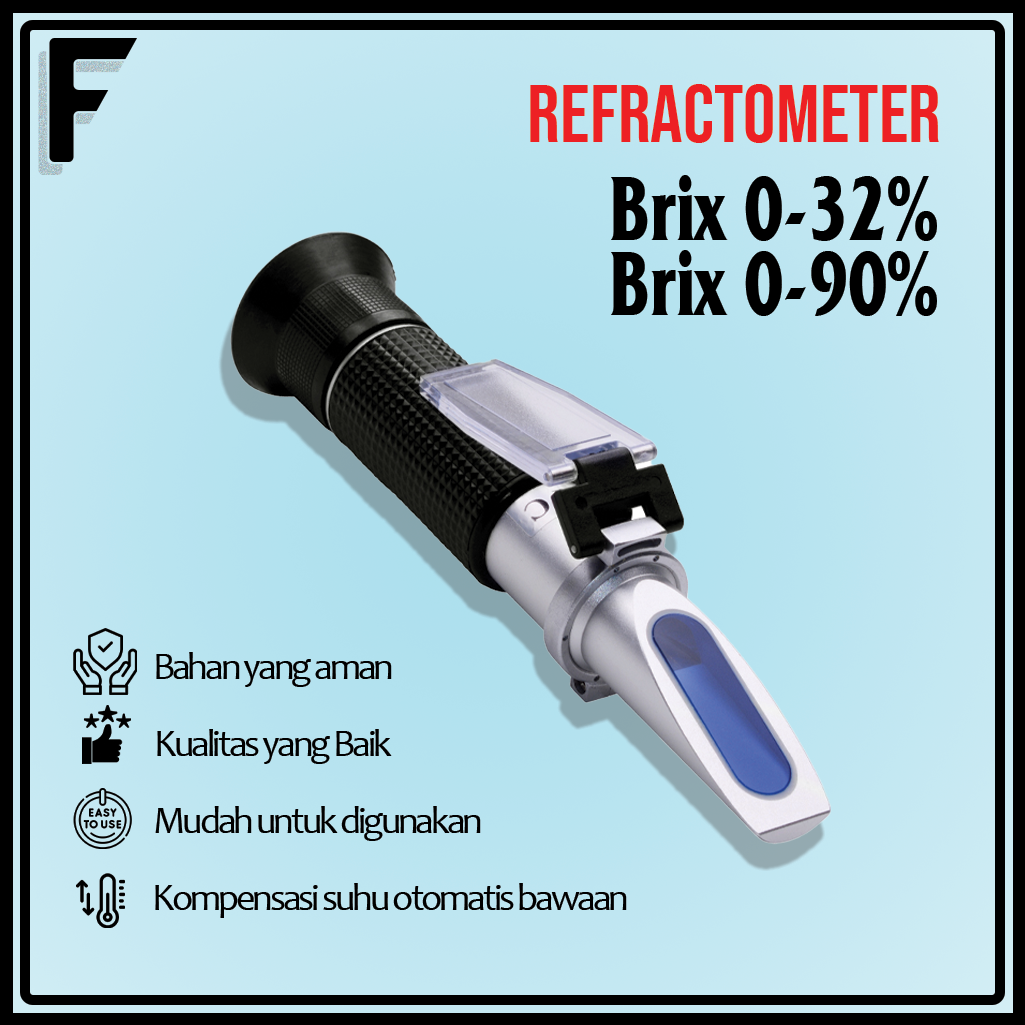 Brix Refractometer Alat Ukur Kadar Gula Manis 0 - 32% / 0 - 90% ...