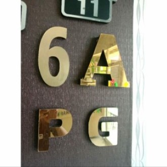 Huruf Abjad dan Angka Mirror Gold / Silver MEDIUM | Lazada Indonesia