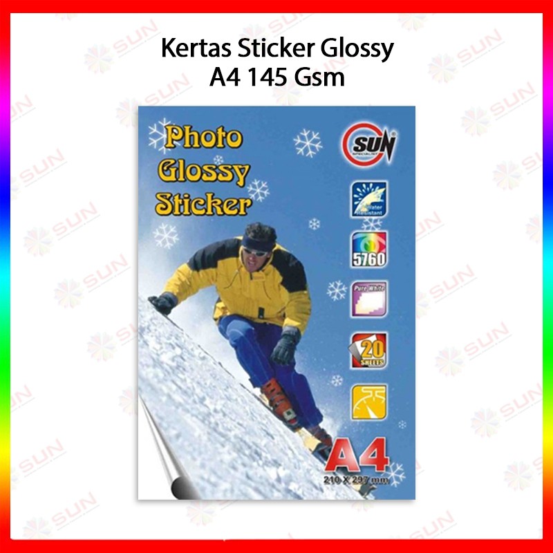 Kertas Stiker A4 Glossy 145 Gsm SUN Photo Glossy Sticker | Lazada Indonesia