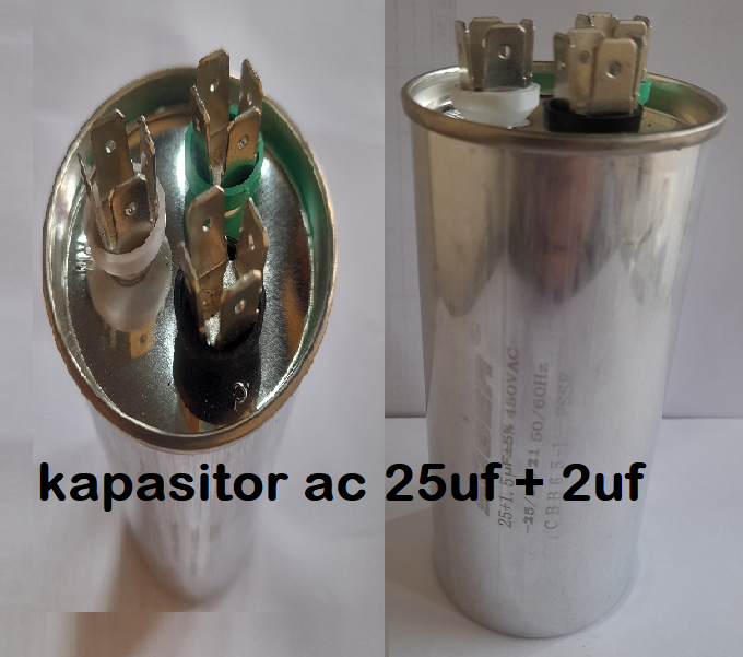 kapasitor ac 25uf + 2uf kaki 3 | Lazada Indonesia