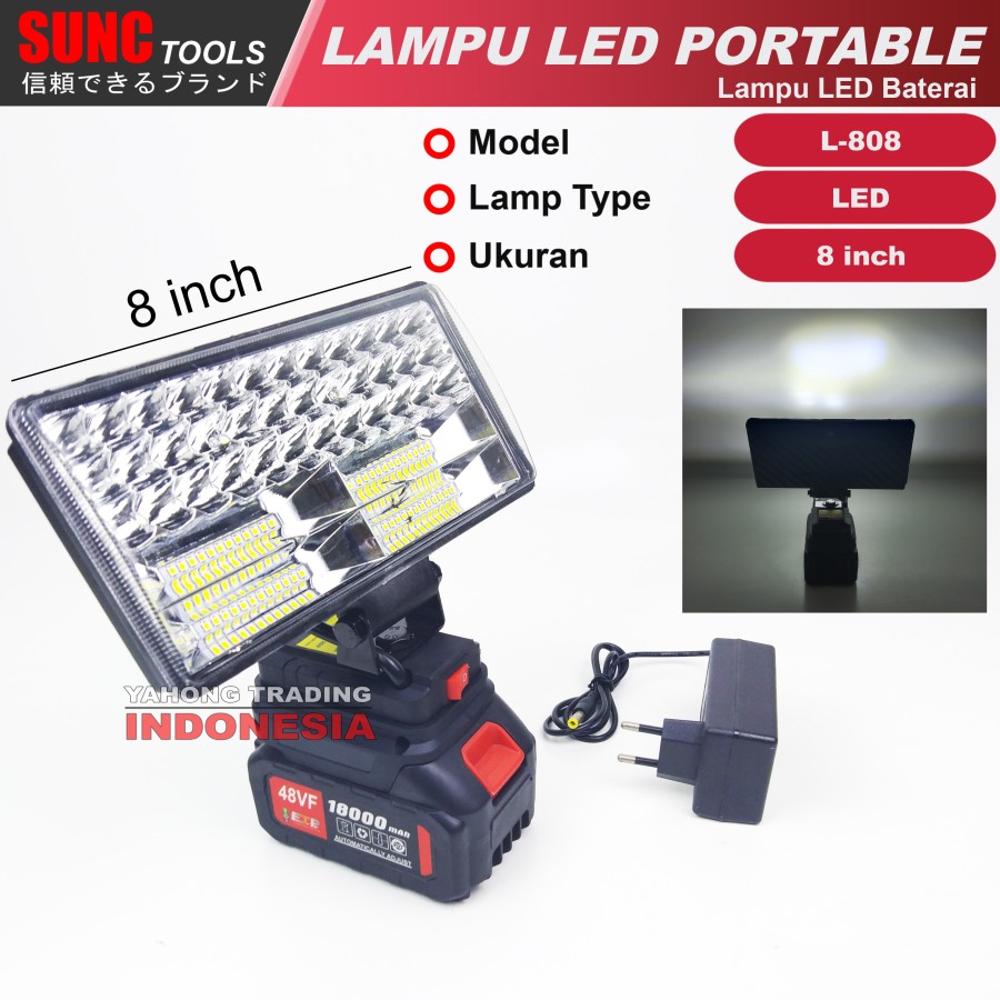Lampu LED Portable 8" inch Tenaga Baterai SUNC TOOLS | Lazada Indonesia