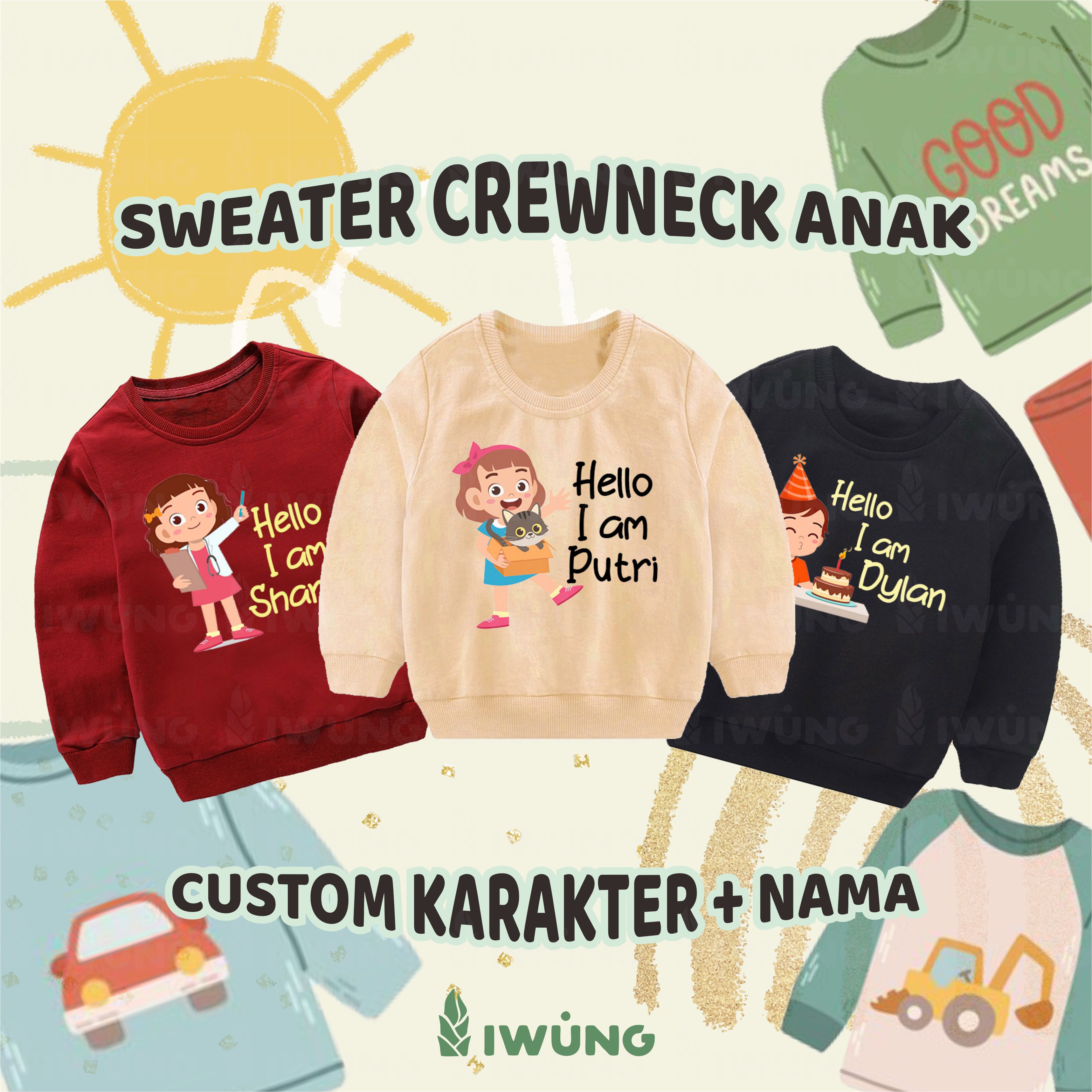 Sweater Anak Custom Karakter dan Nama | Lazada Indonesia