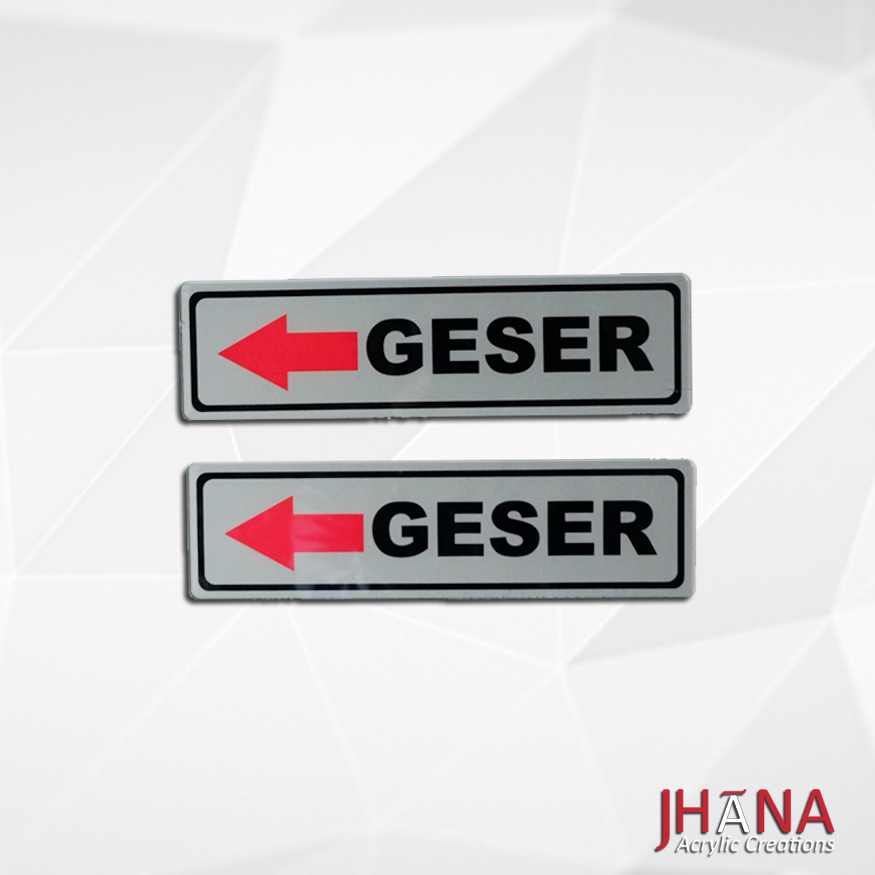 Paket Sign akrilik GESER KANAN-KIRI / plat akrilik geser / Tanda geser ...