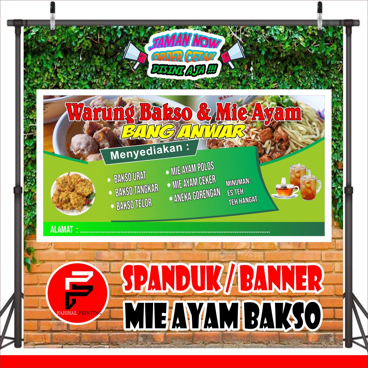 Spanduk Warung bakso / Banner Mie Baso / Spanduk MIe Ayam / Spanduk ...