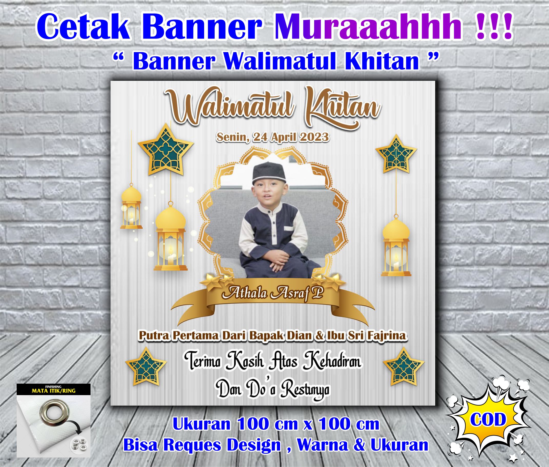 Spanduk Banner Khitanan Ukuran 100 cm x 100 cm | Lazada Indonesia