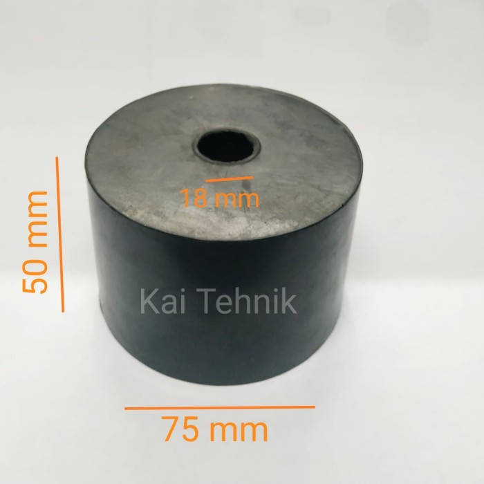 Rubber Mounting / dudukan / bantalan karet 75 x 50 mm lubang 18 mm ...