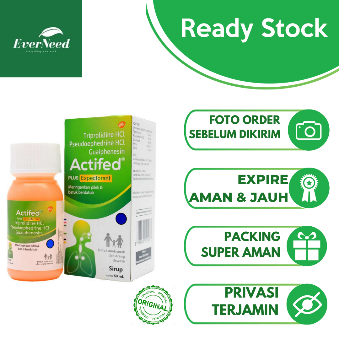 Actifed 60 ml Warna Hijau meringankan pilek dan batuk berdahak | Lazada ...