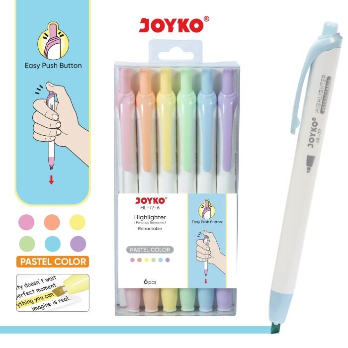 Mechanical Highlighter Pen Joyko Soft Color | Stabillo Joyko HL-77-6 ...