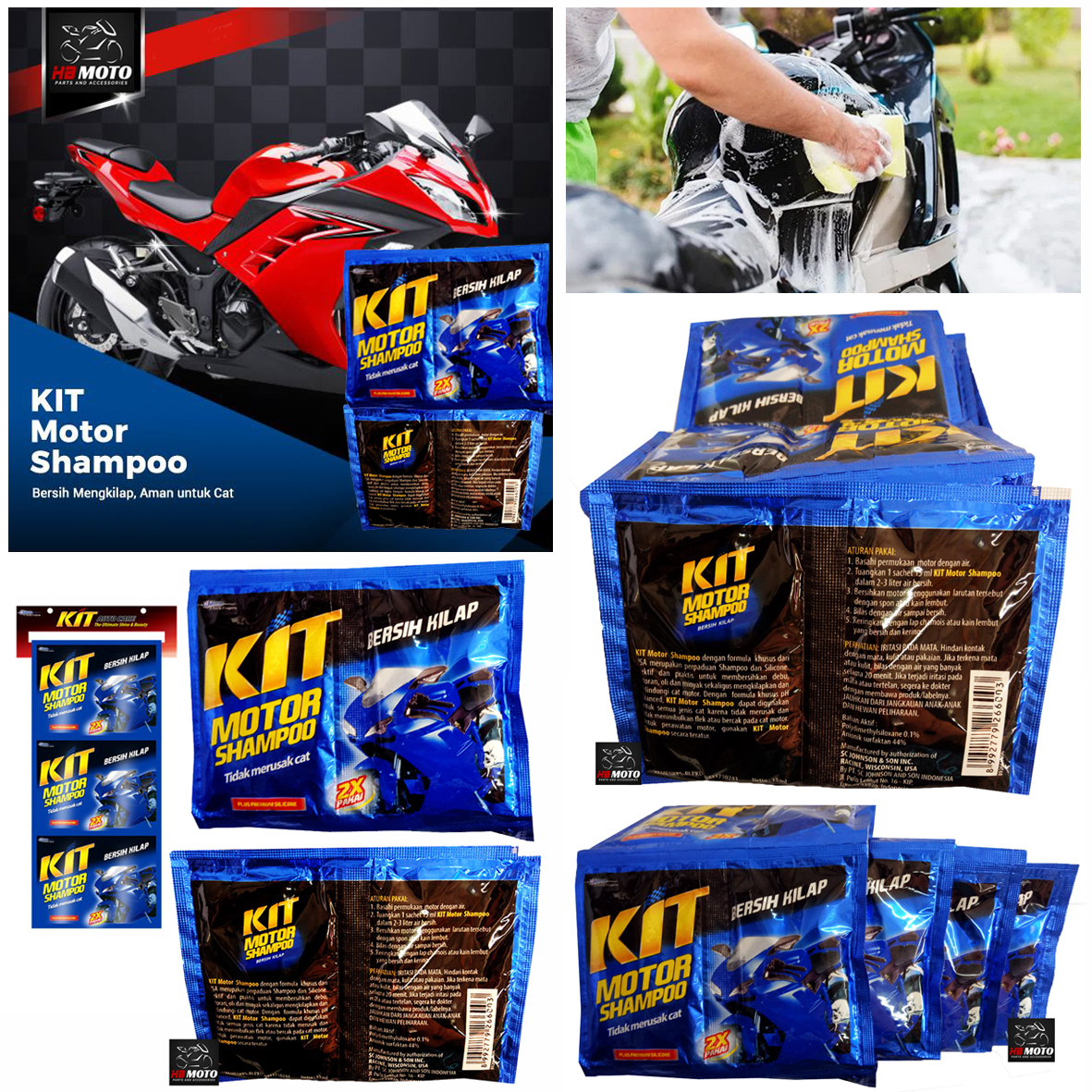 Kit Motor Shampoo 15ml / KIT MOTOR SHAMPOO pengkilat body motor ...