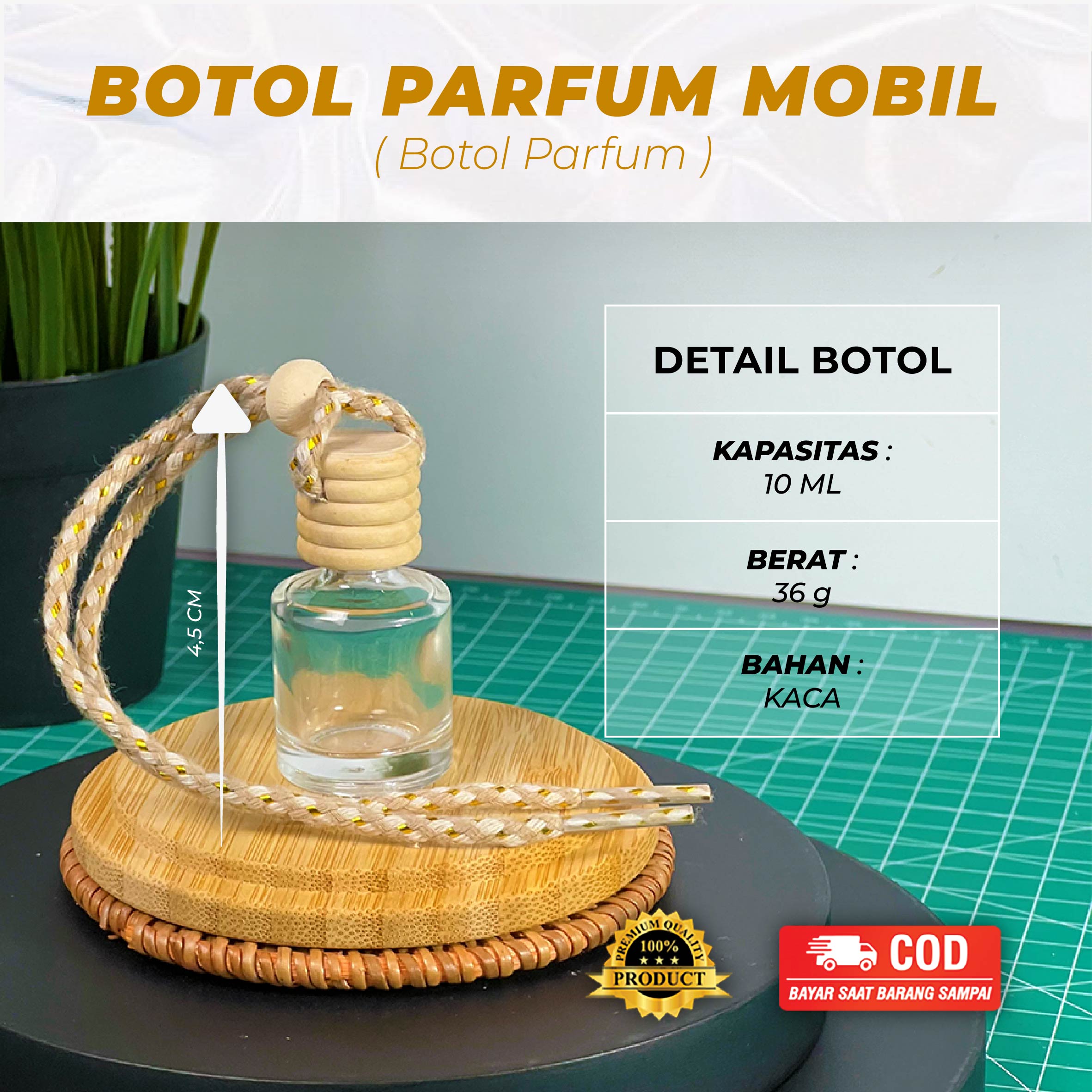 [BOTOL BULAT] - BOTOL PARFUM MOBIL BULAT TUTUP KAYU - 10 ML | Lazada ...