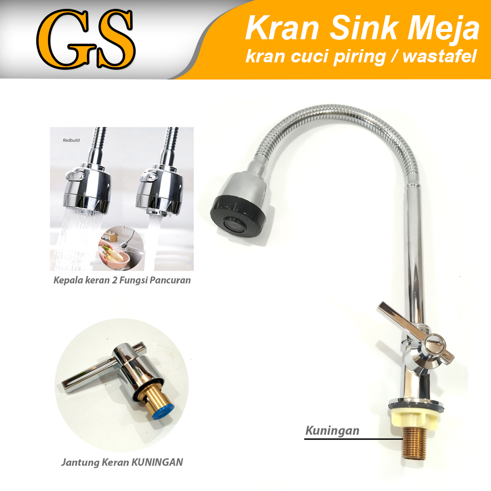 Kran Sink Meja Flexible Keran Angsa Cuci Piring Kran Sink Flexible 2 ...